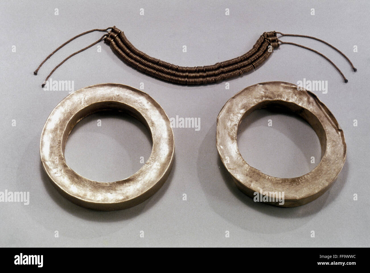 EGYPTIAN JEWELRY. /nGold collar and armlets. 18th Dynasty (c1500-1320 B ...