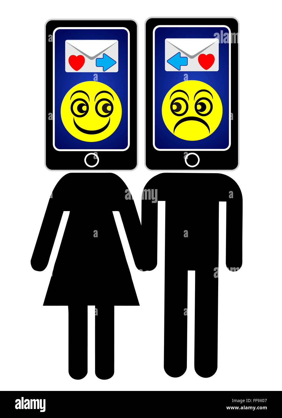 Mobile phone addict Cut Out Stock Images & Pictures - Alamy