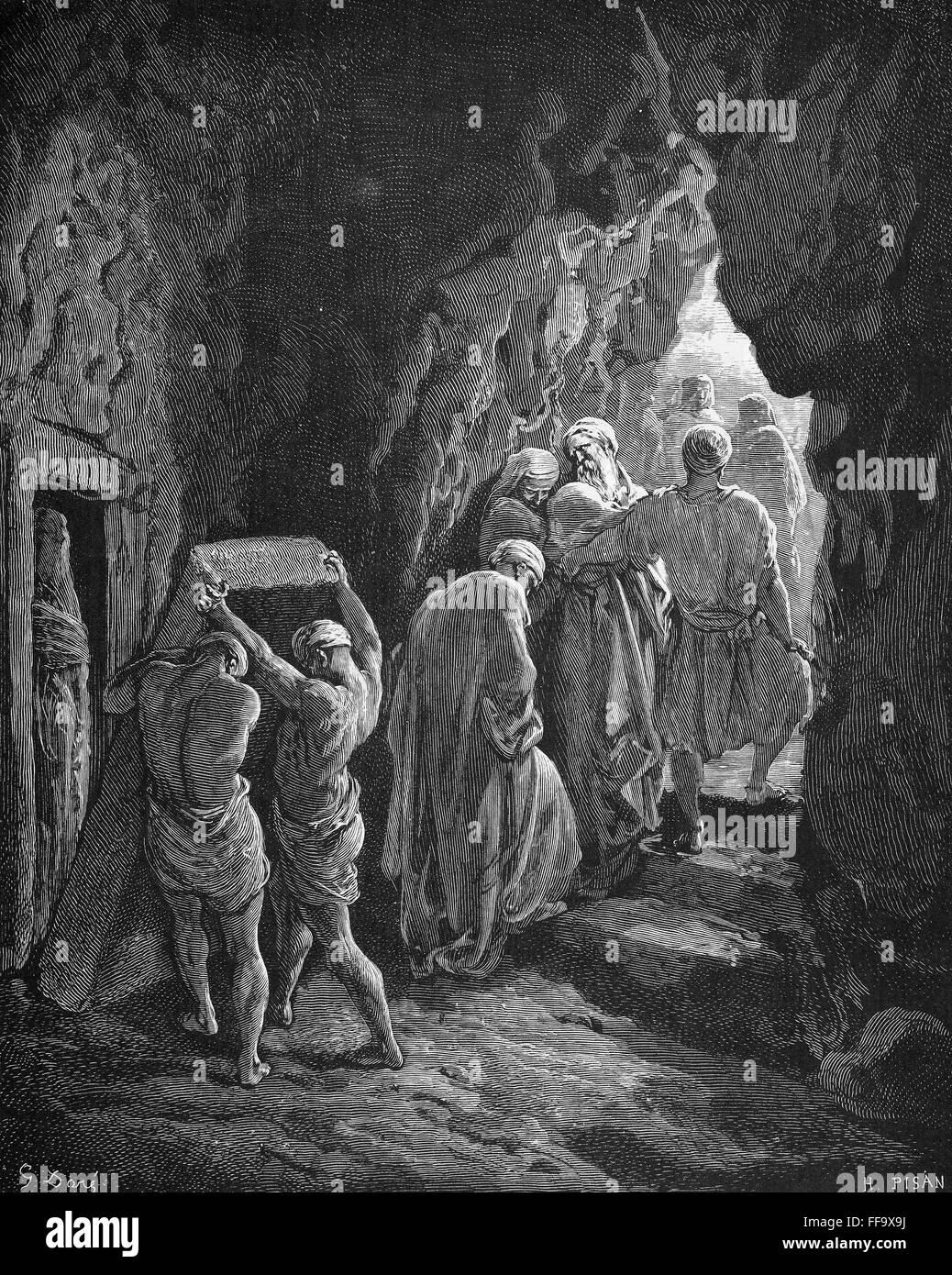 THE BURIAL OF SARAH. /nThe burial of Sarah (Genesis 23:19;24:1). Wood ...