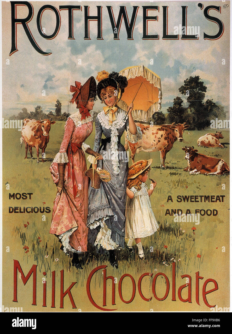 CHOCOLATE AD, 1900. /nEnglish poster for Rothwell's Milk Chocolate ...
