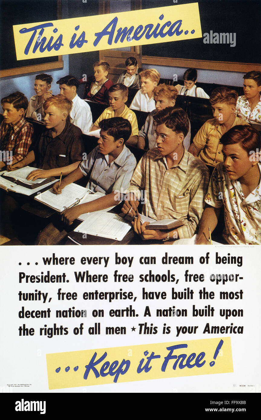 WWII: US POSTER, 1942. /n"This is America...Keep it Free!": American ...