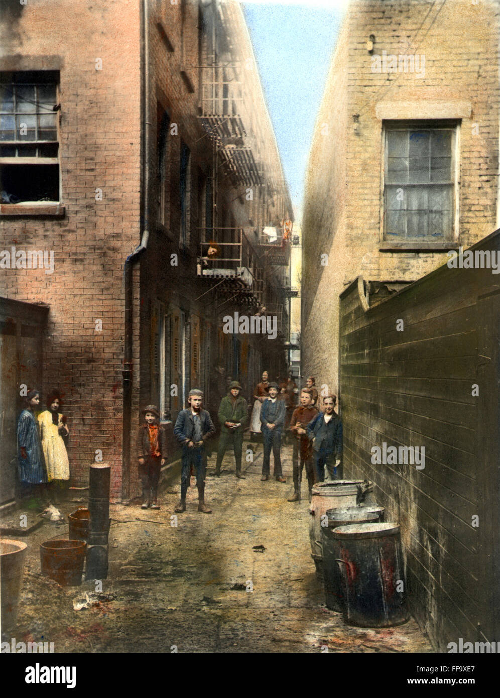 NYC: STREET URCHINS. /nA gang of boys in Mullen's Alley at 32 Cherry ...