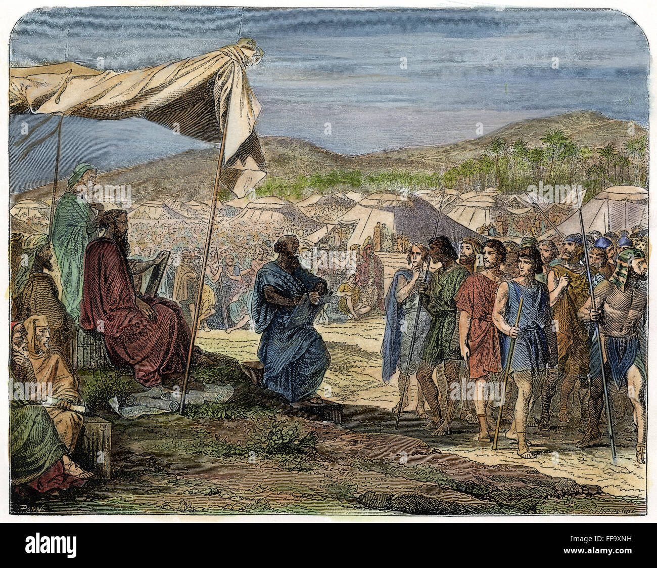 MOSES COUNTING ISRAELITES. /nMoses counting the Israelites as they ...