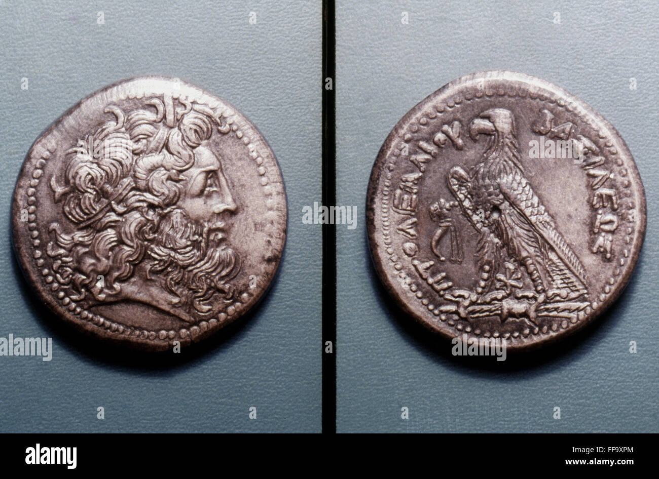 BRONZE COIN OF PTOLEMY III /nof Egypt, 246-222 B.C. Obv: Head of Zeus ...