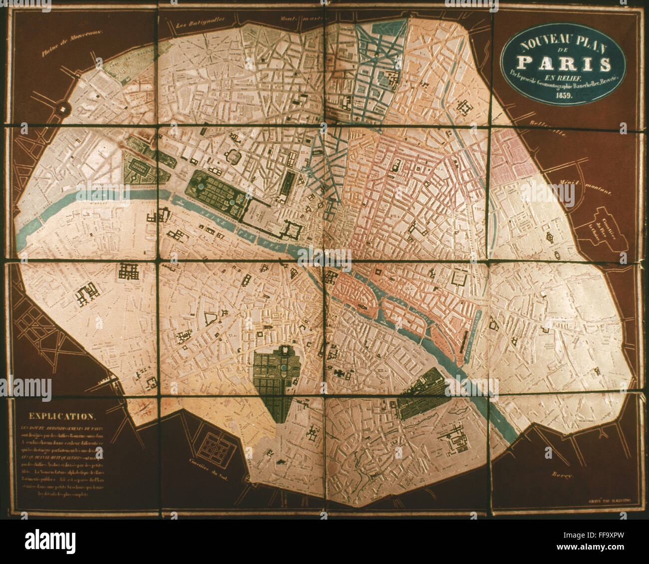 PARIS: MAP, 1839. /nPlan of Paris, France Stock Photo - Alamy