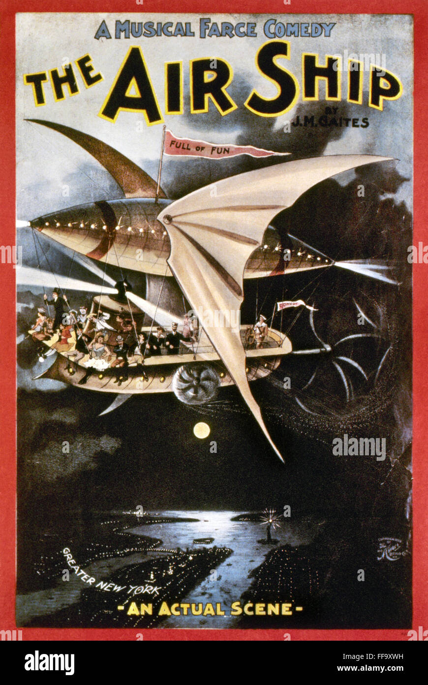 THEATRE POSTER, 1899./nThe Air Ship by J.M. Gaites Stock Photo - Alamy