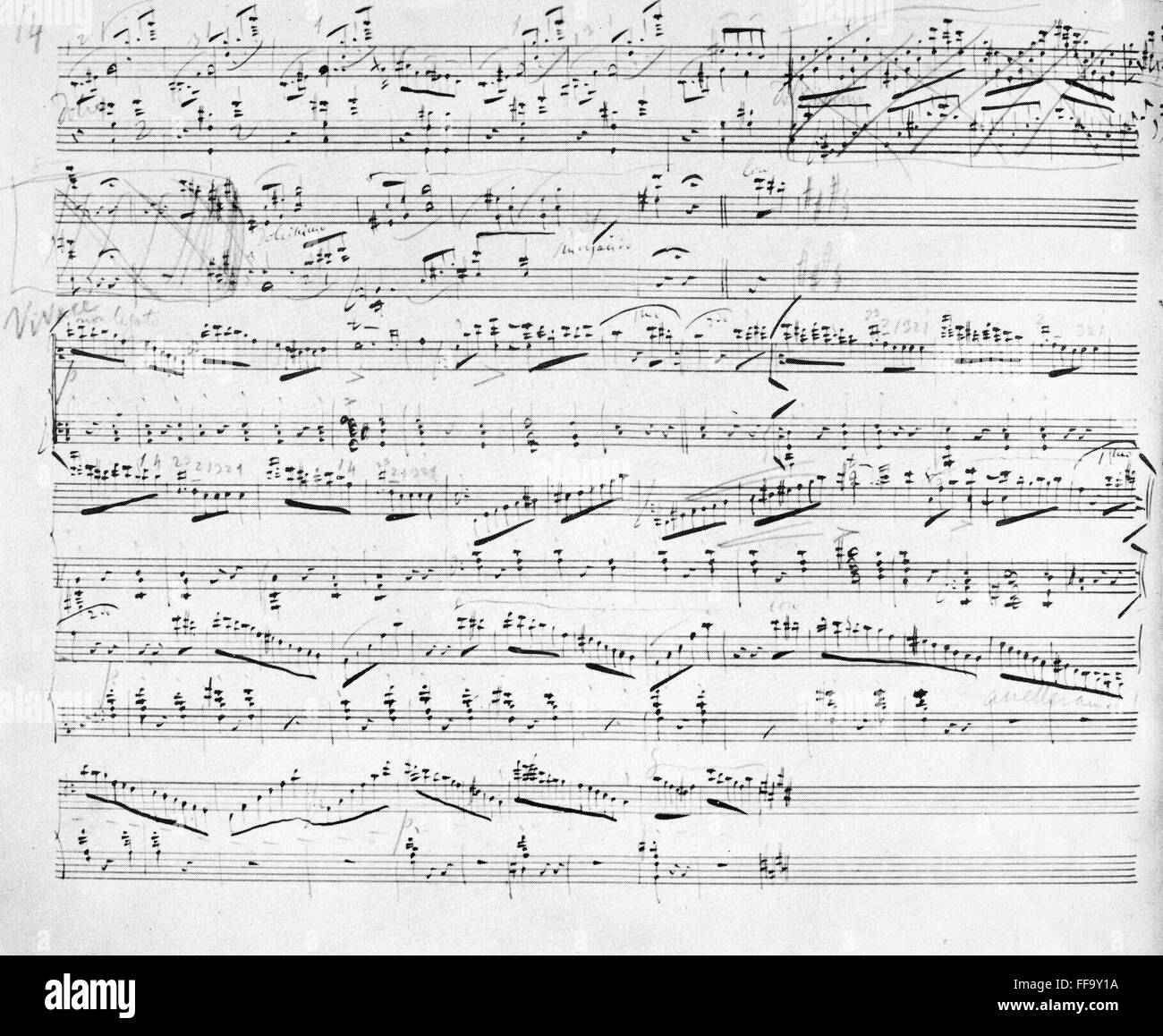 FRANZ LISZT (1811-1886). /nHungarian pianist and composer. Manuscript ...