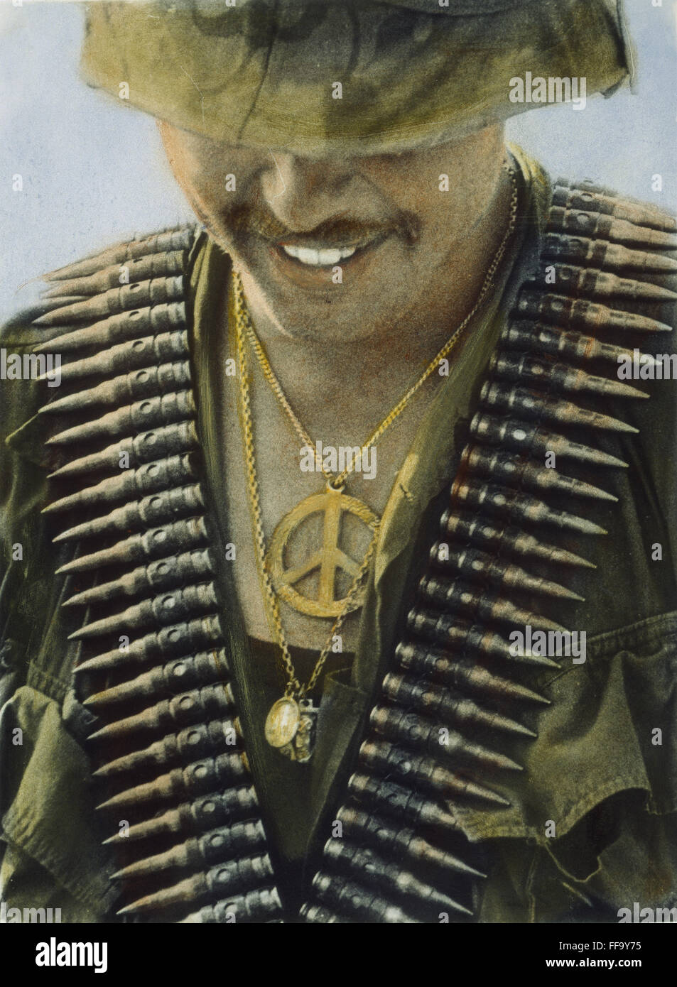 VIETNAM: SOLDIER, 1970. /nA U.S. 61st Infantry Regiment trooper with a ...