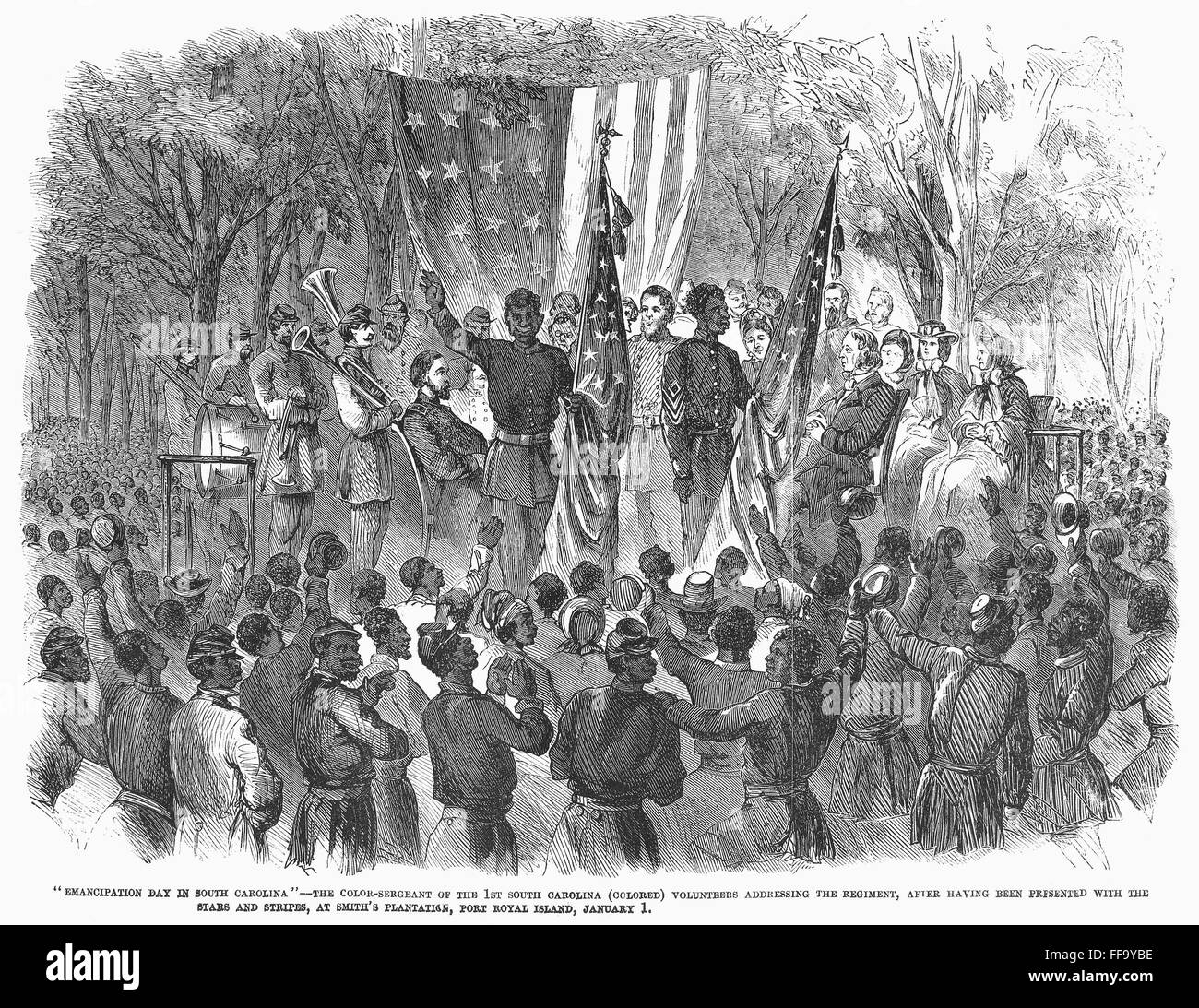 EMANCIPATION, 1863. /n1st South Carolina (Colored) Volunteer Regiment ...