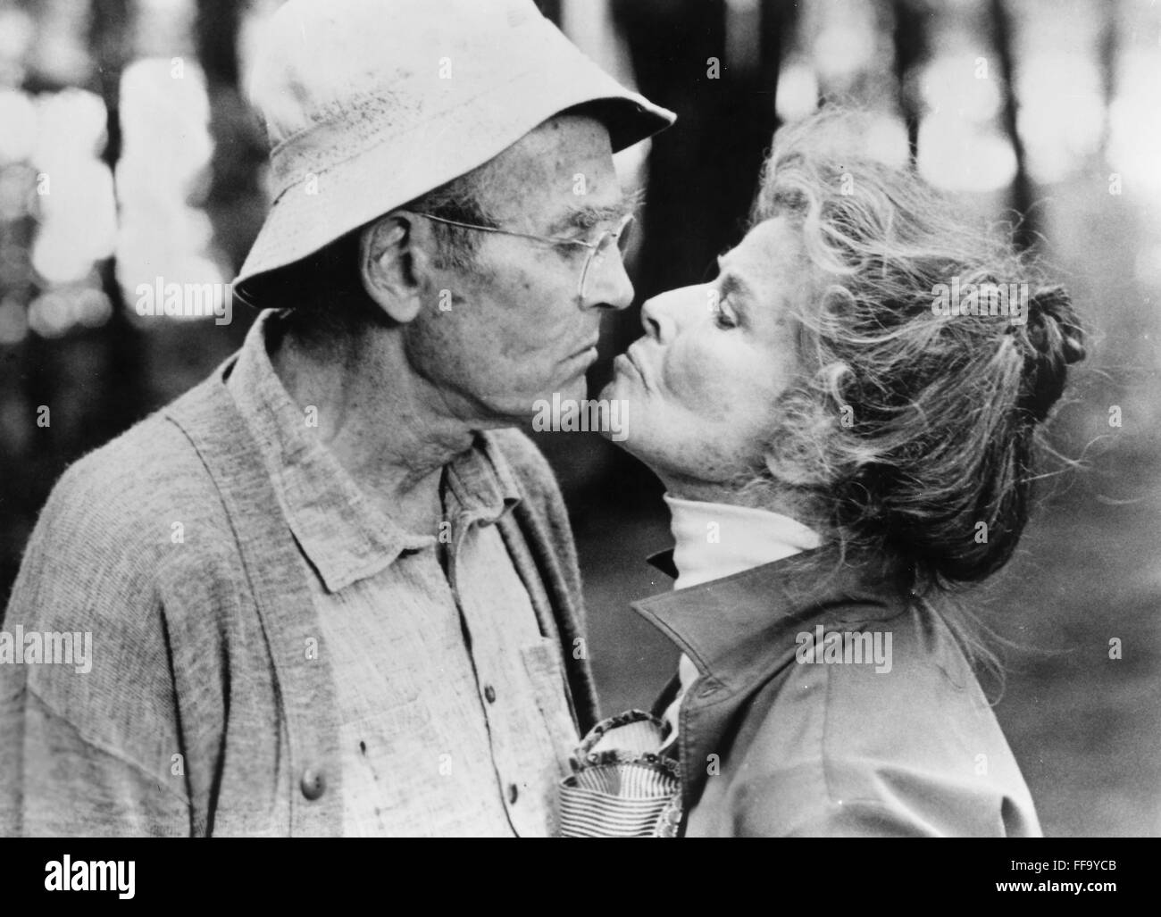 ON GOLDEN POND, 1981. /nHenry Fonda and Katherine Hepburn in a scene ...