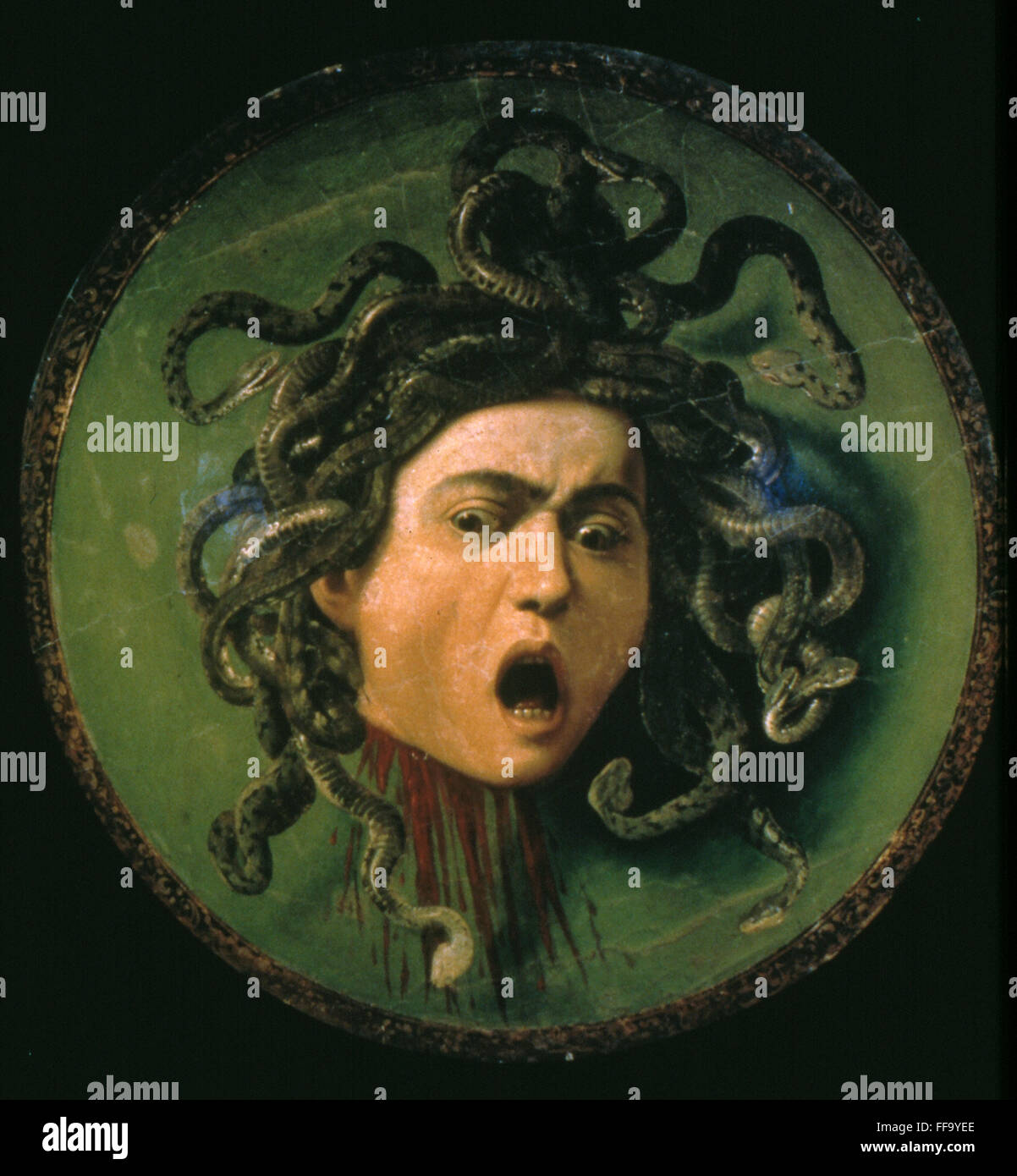 HEAD OF MEDUSA. /nOil on canvas mounted on wooden shield, c1597, by ...