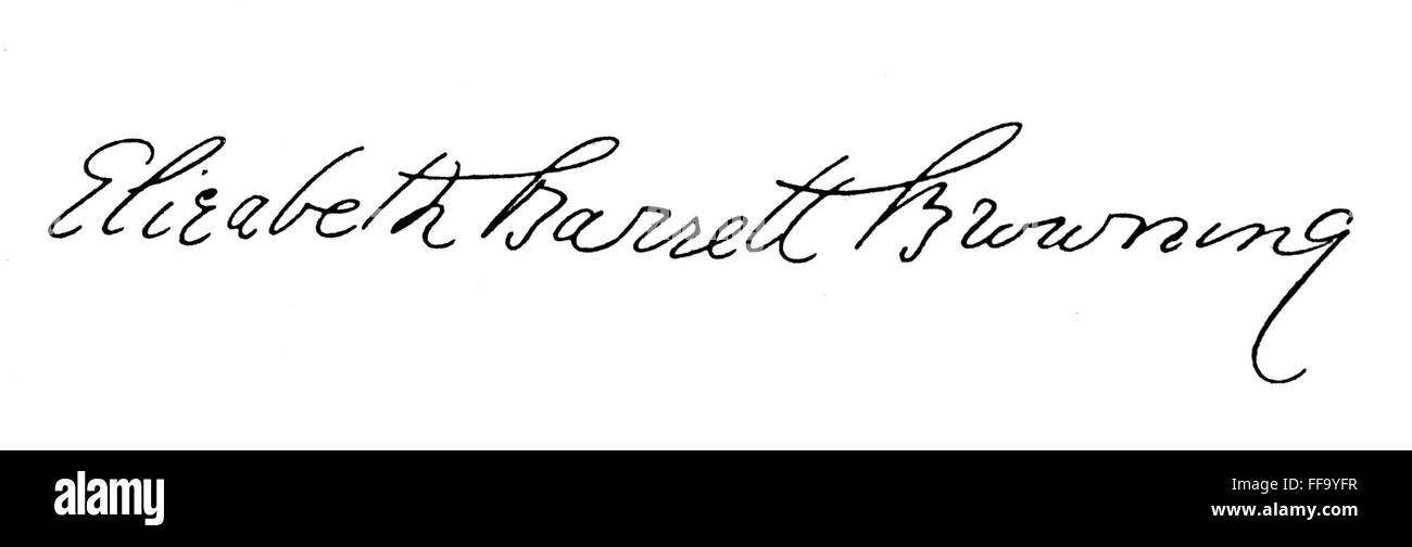 ELIZABETH BARRETT BROWNING /n(1806-1861). English poet. Autograph ...