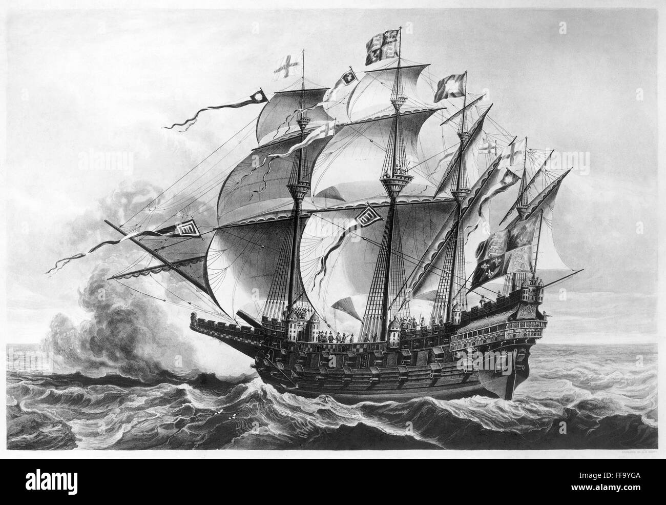 NAVAL SHIP: GREAT HARRY. /nThe 'Great Harry' (Henri GrΓce α Dieu ...