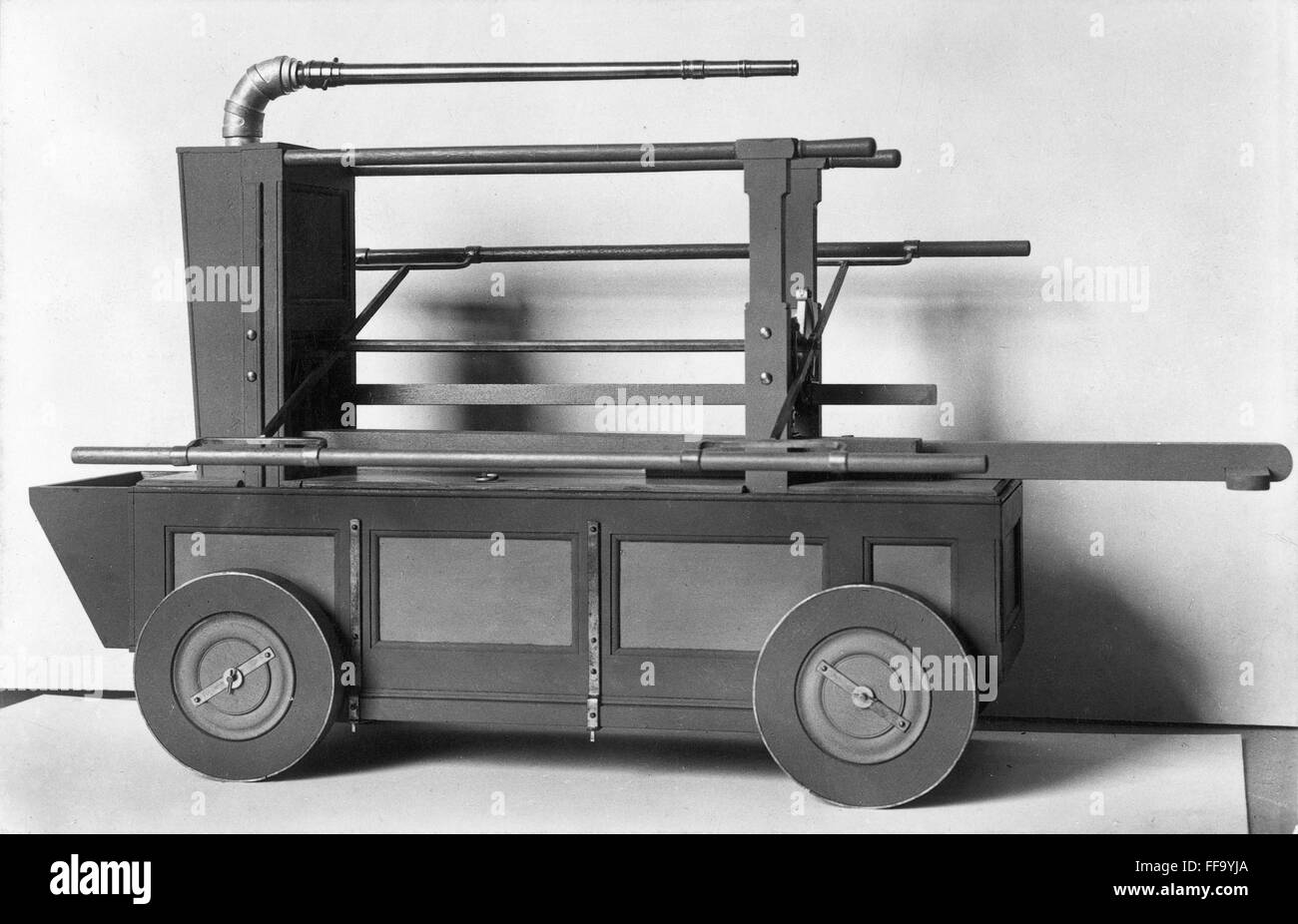 FIRE ENGINE. /nModel of New York City's first fire engine, which was ...