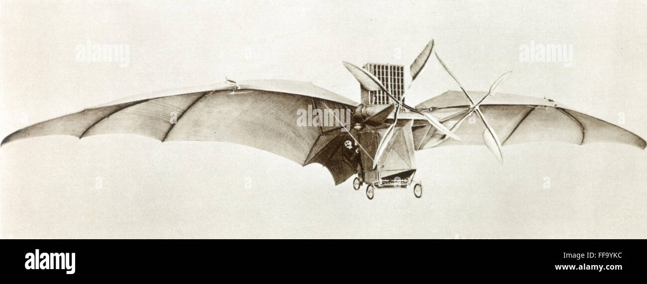 ADER AIRPLANE, 1897. /nDrawing of the 'Avion III,' a steam-powered ...