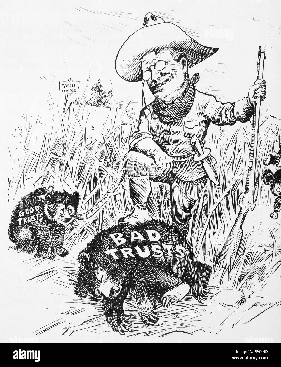 ROOSEVELT CARTOON, c1909. /nCartoon of Theodore Roosevelt, c1909, by ...