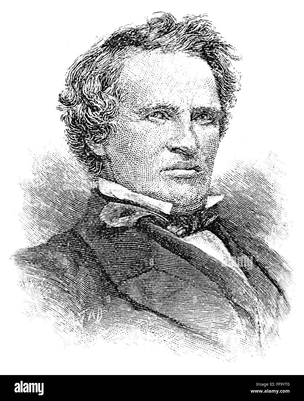 JAMES WILSON GRIMES /n(1816-1872). American politician. Wood engraving ...