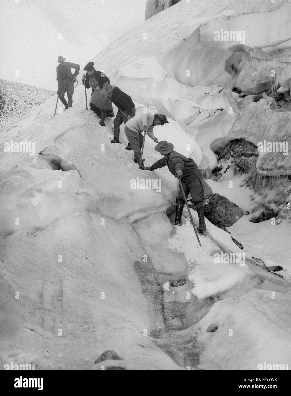 ROCKY MOUNTAIN PARK. /nA group of tourists wearing hob-nail boots ...
