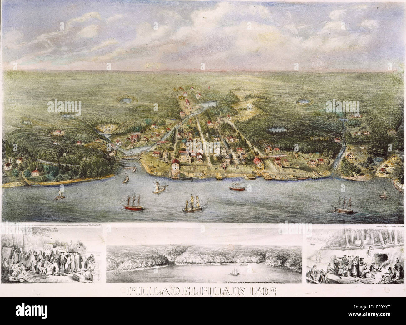 PHILADELPHIA, 1702. /nAmerican lithograph, 1875 Stock Photo - Alamy