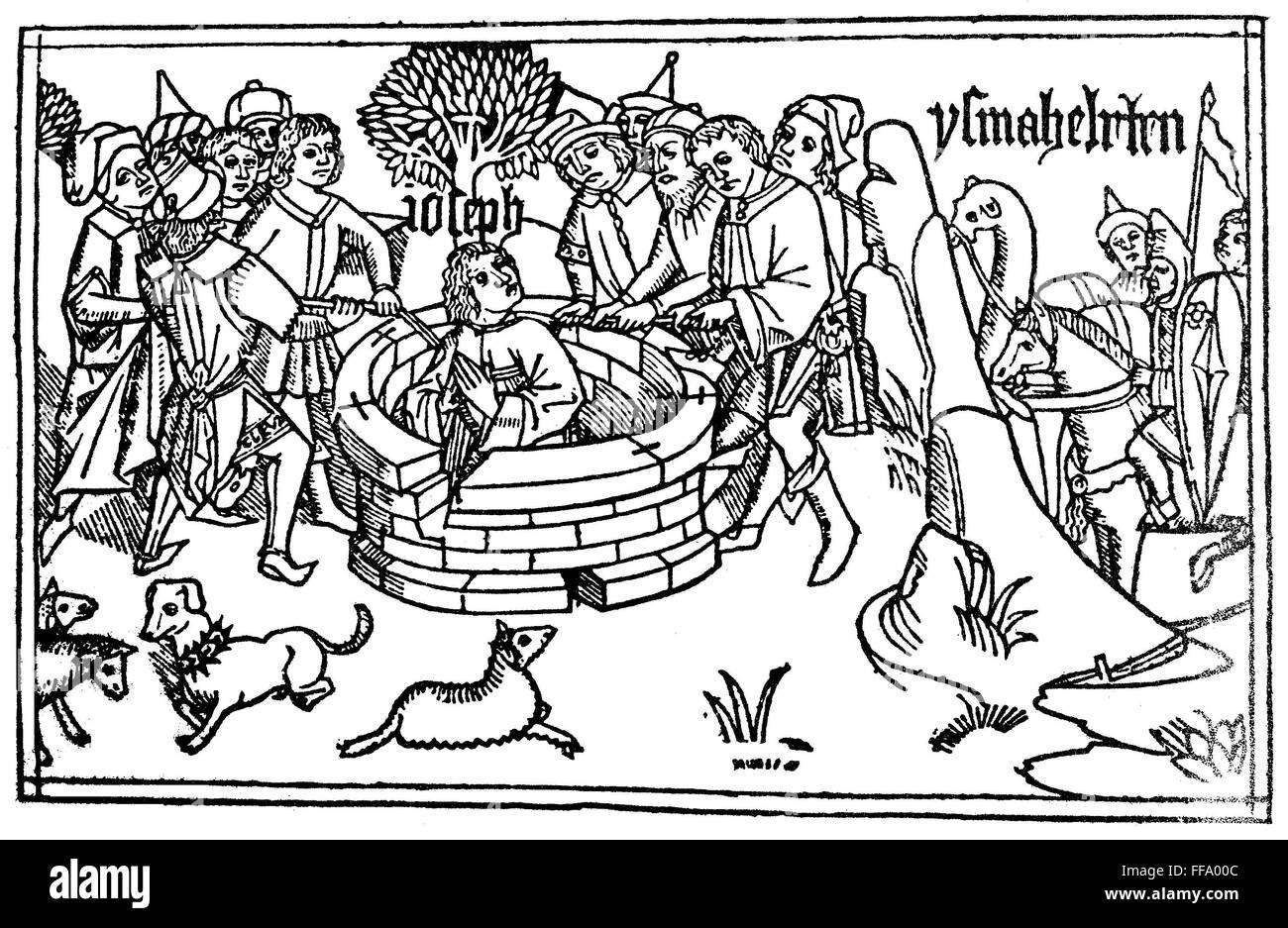 JOSEPH AND THE PIT. /nJoseph cast into the pit by his brothers (Genesis ...