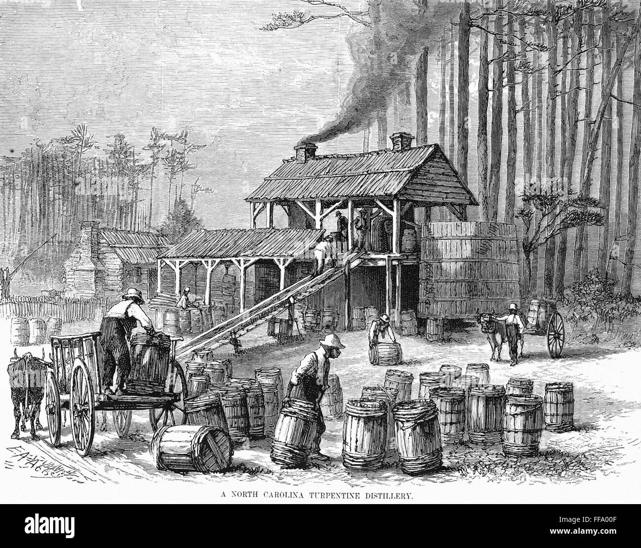 TURPENTINE DISTILLERY. /nAfrican Americans working in a turpentine ...