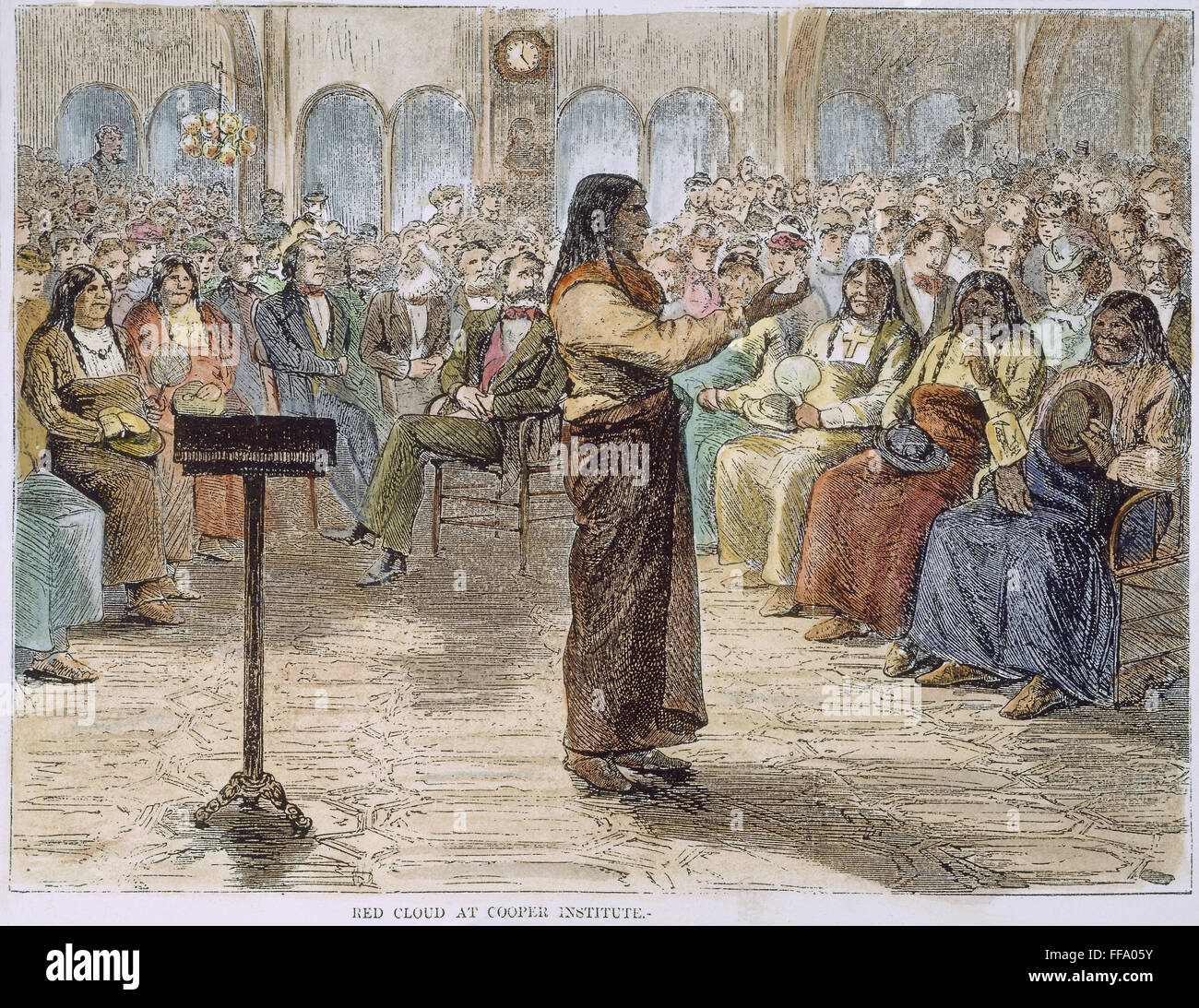 RED CLOUD (1822-1909). /nNative American chief. Red Cloud speaking at ...