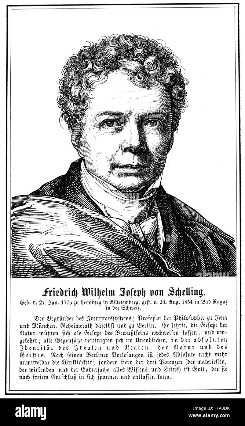 FRIEDRICH W.J von SCHELLING /n(1775-1854). German philosopher. Line ...