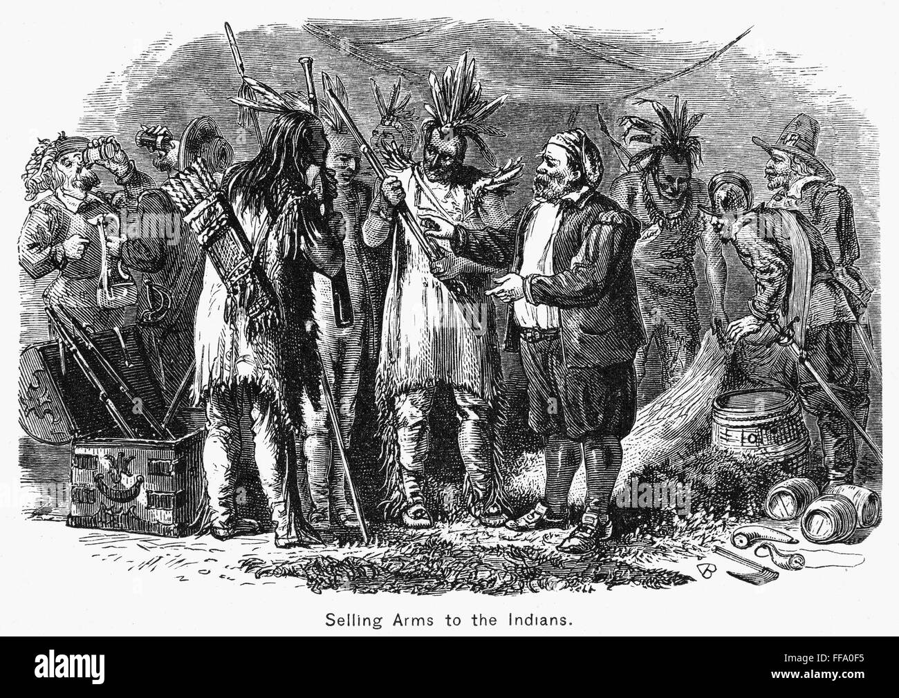 DUTCH TRADING WITH NATIVE AMERICANS. /nDutch colonists trading with the ...