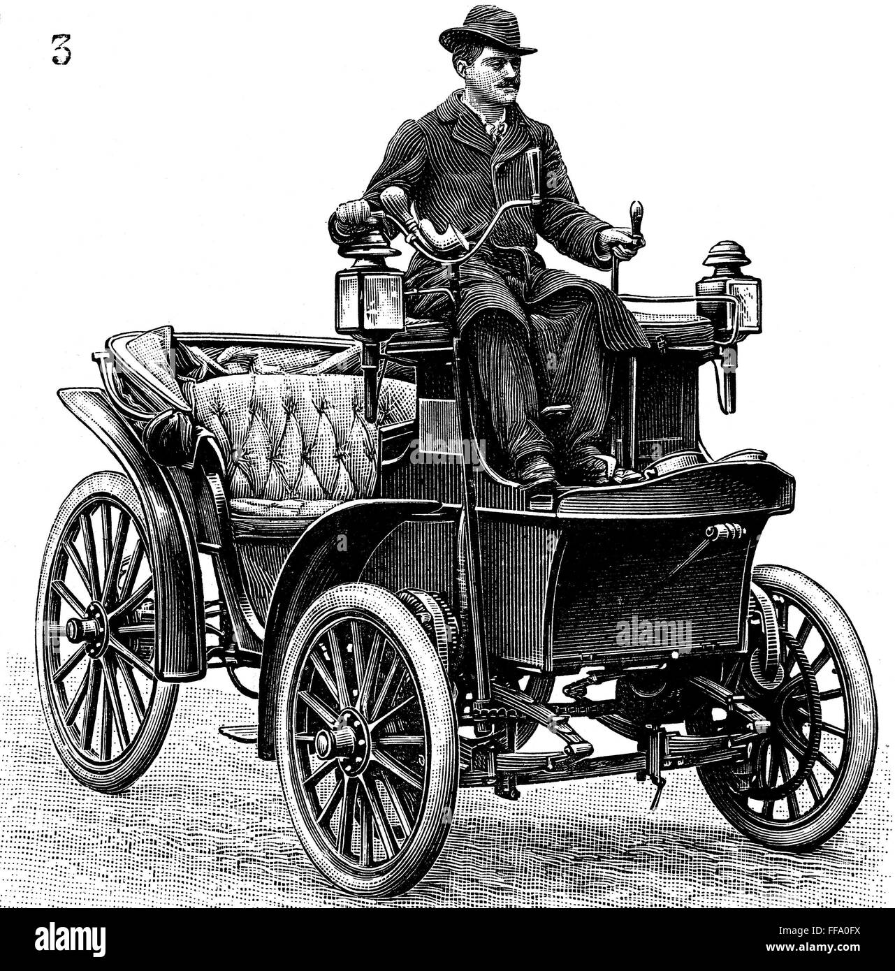 ELECTRIC AUTOMOBILE, 1898. /nKriΘger Victoria, French, 1898 ...