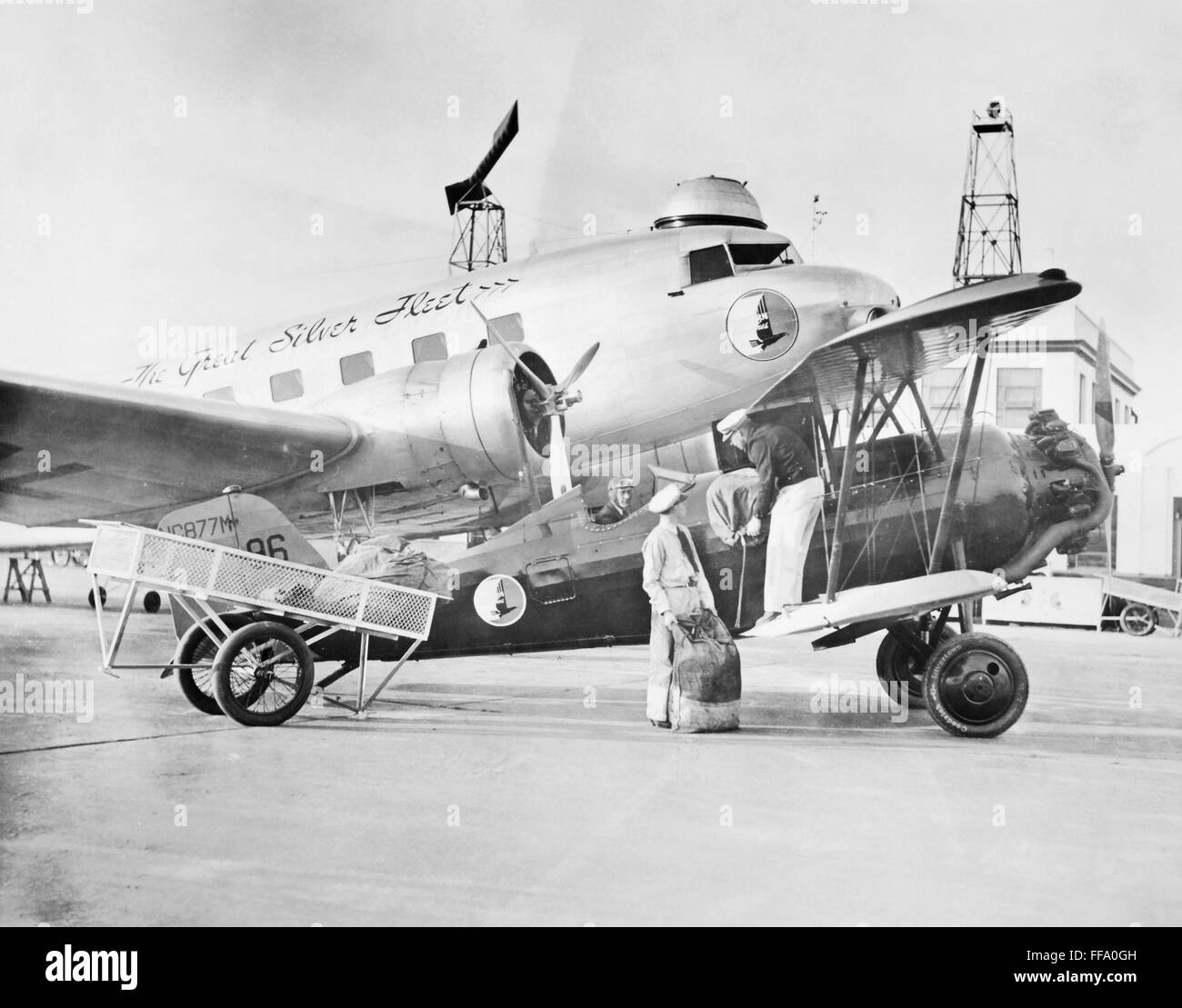 U.S. AIRMAIL, 1935. /nThe final flight of a Pitcairn Mailwing-7, the ...