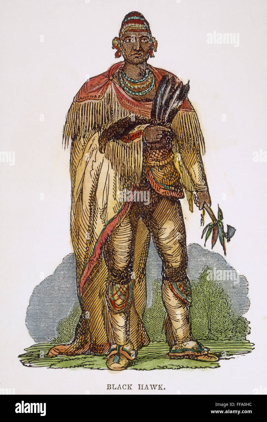 BLACK HAWK (1767-1838). /nNative American Sauk leader. Wood engraving ...