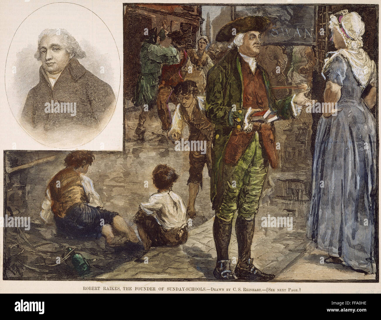 ROBERT RAIKES (1735-1811). /nEnglish educator. Raikes gets the idea for ...