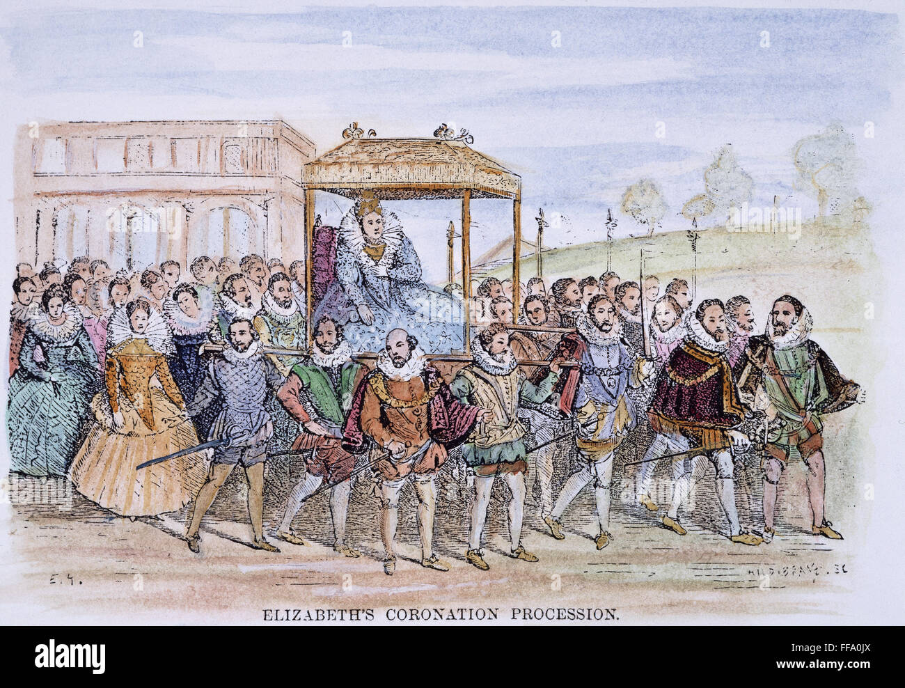 ELIZABETH I: CORONATION. /nThe coronation procession of Queen Elizabeth ...