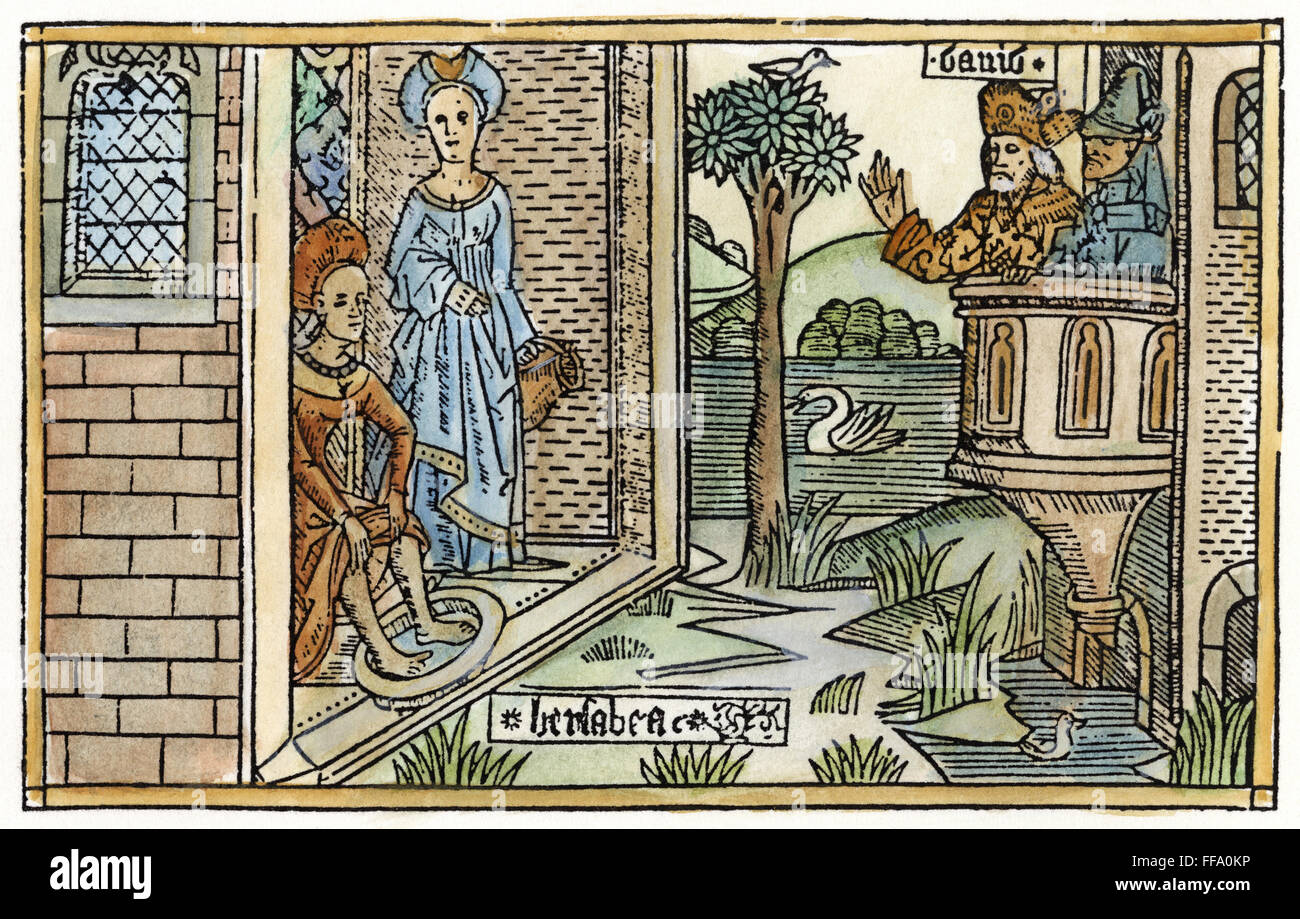 Woodcut bathing hi-res stock photography and images - Alamy