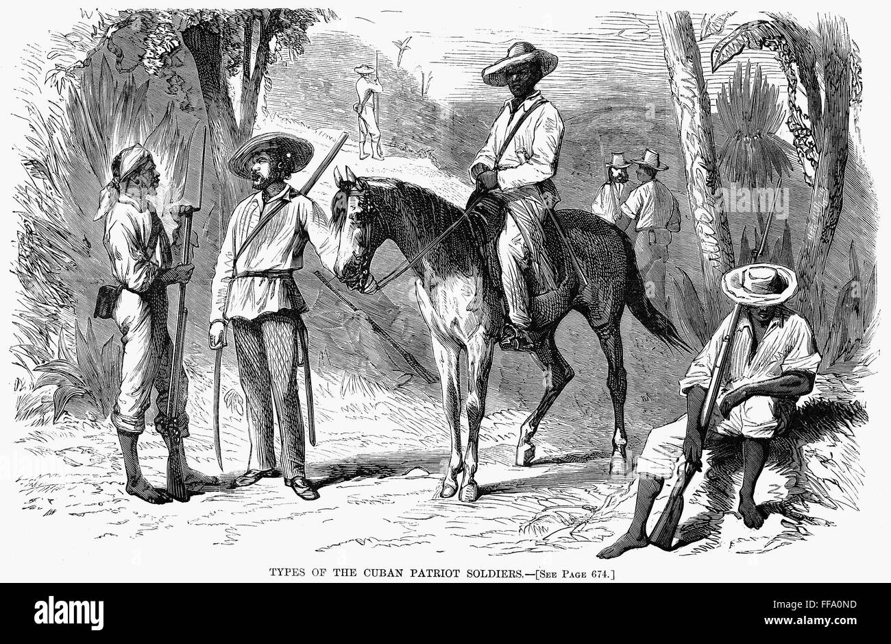 CUBA: TEN YEARS' WAR. /n'Types of the Cuban patriot soldiers.' Wood ...