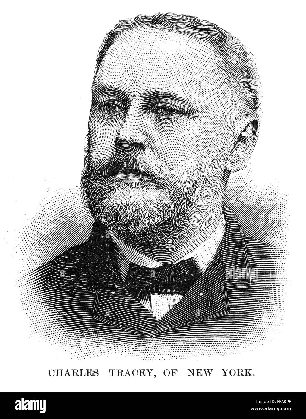 CHARLES TRACEY (1847-1905). /nAmerican politician. Wood engraving, 1892 ...