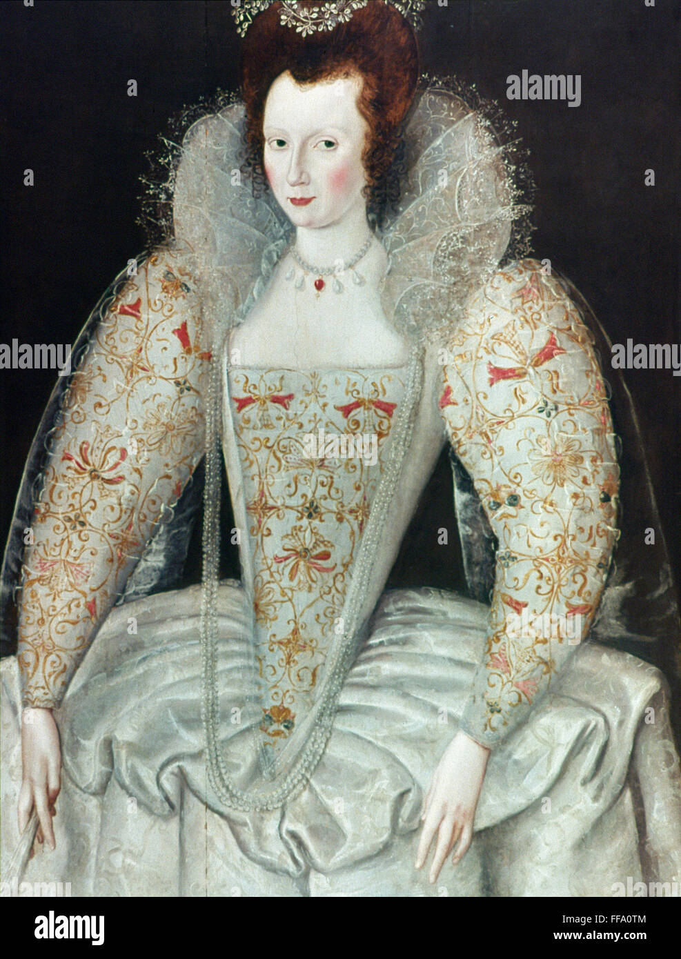 ELIZABETHAN WOMAN. /nPortrait of an Elizabethan lady, formerly thought ...