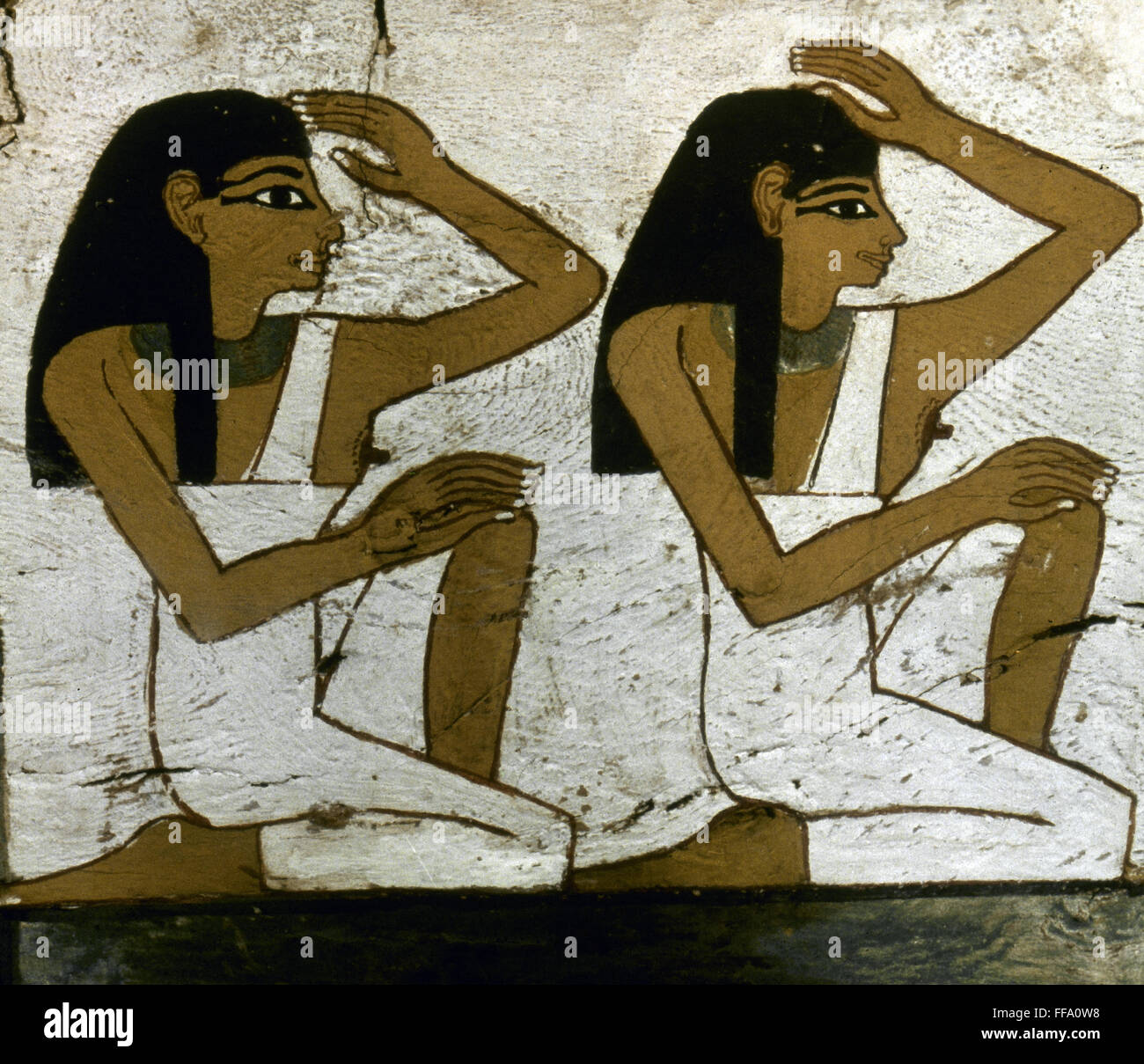 EGYPT: TWO HIRED WEEPERS. /nDetail from coffin of Lady Madja, c1480 B.C ...