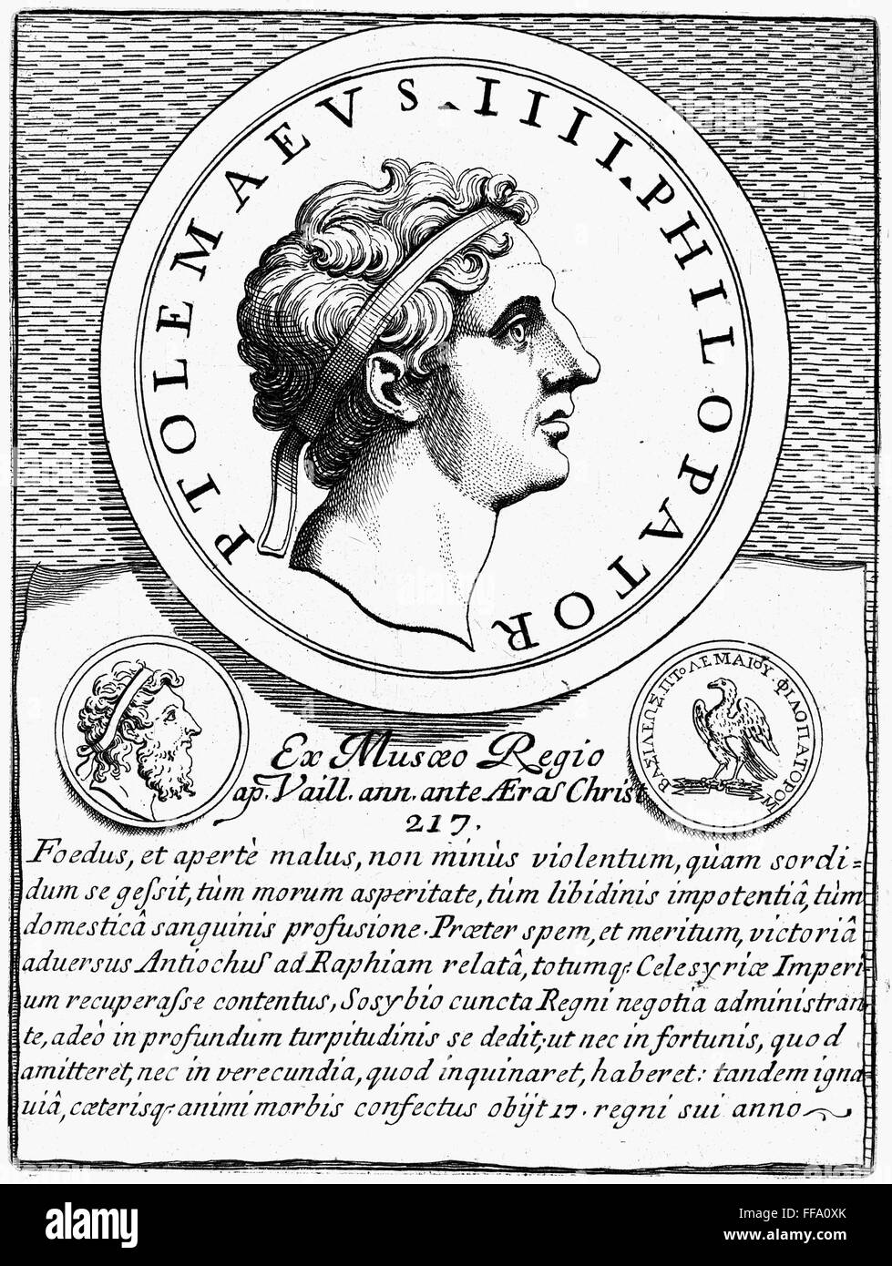PTOLEMY IV (d. 205 B.C.). /nCalled Ptolemy Philopator. King of Egypt ...