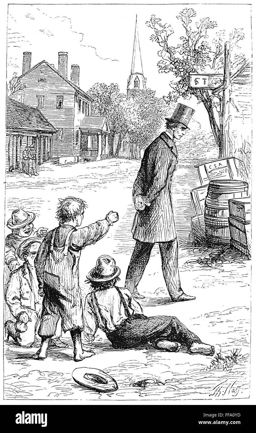 ABOLITIONIST CARTOON, 1866. /n'You Black-Hearted Abolitionist.' Cartoon ...
