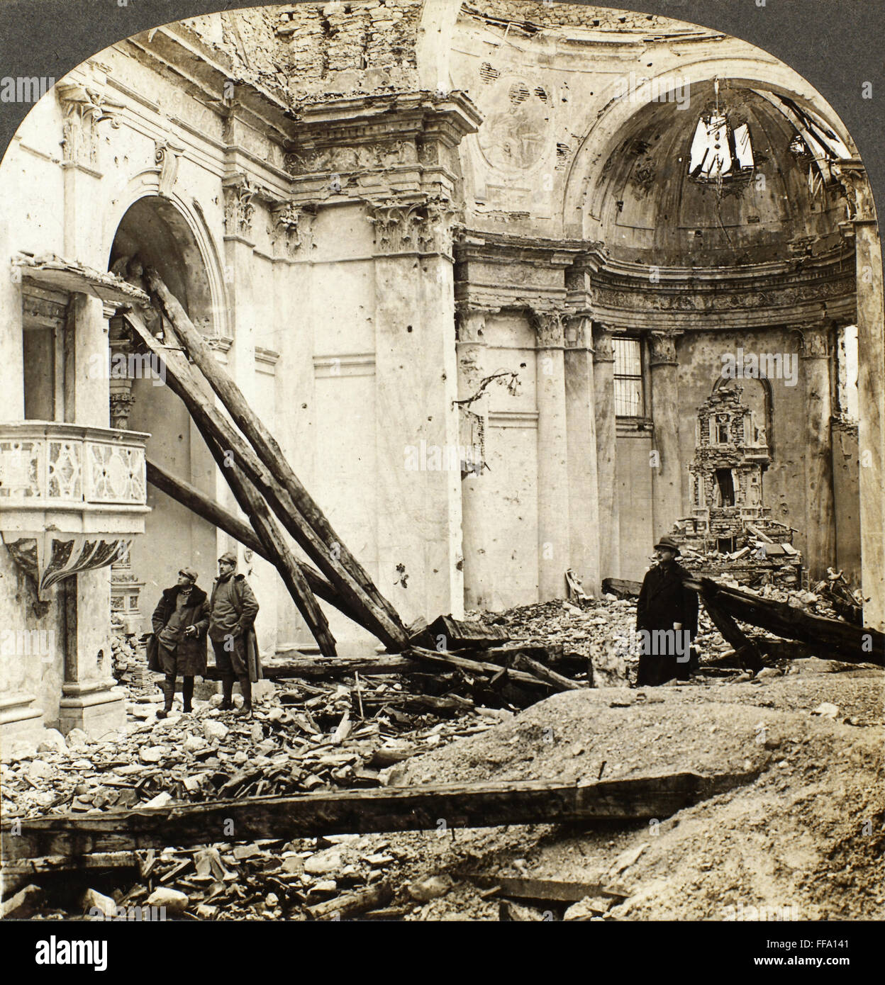 WORLD WAR I: CHURCH. /nInterior of church destroyed during a battle ...