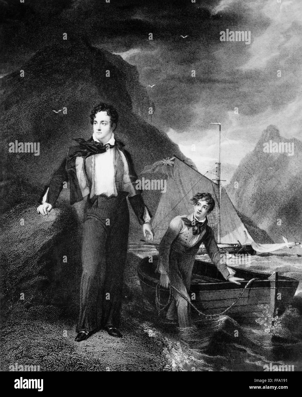 GEORGE GORDON BYRON /n(1788-1824). Sixth Baron Byron. English poet. At the age of 19. Steel ...