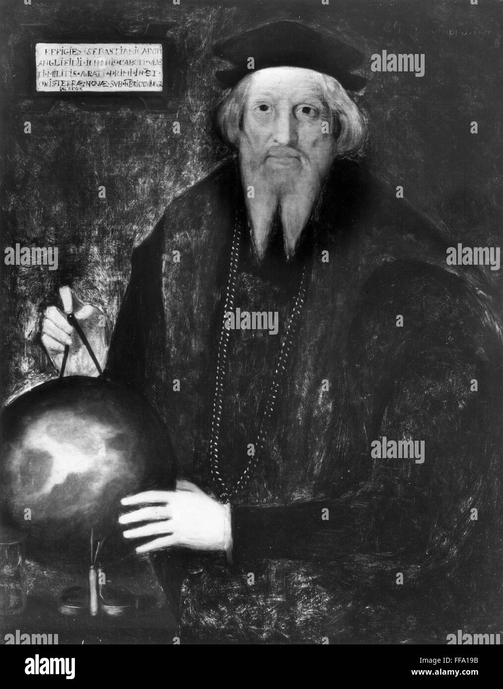 SEBASTIAN CABOT /n(1476?-1557). Italian cartographer and explorer. Oil ...