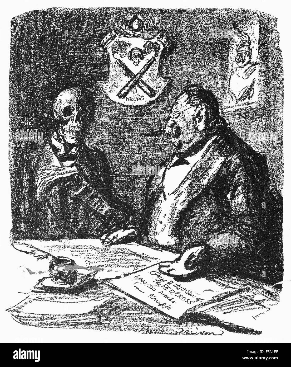 WORLD WAR I: CARTOON, 1915. /n'The Firm Makes a Gift.' American cartoon ...