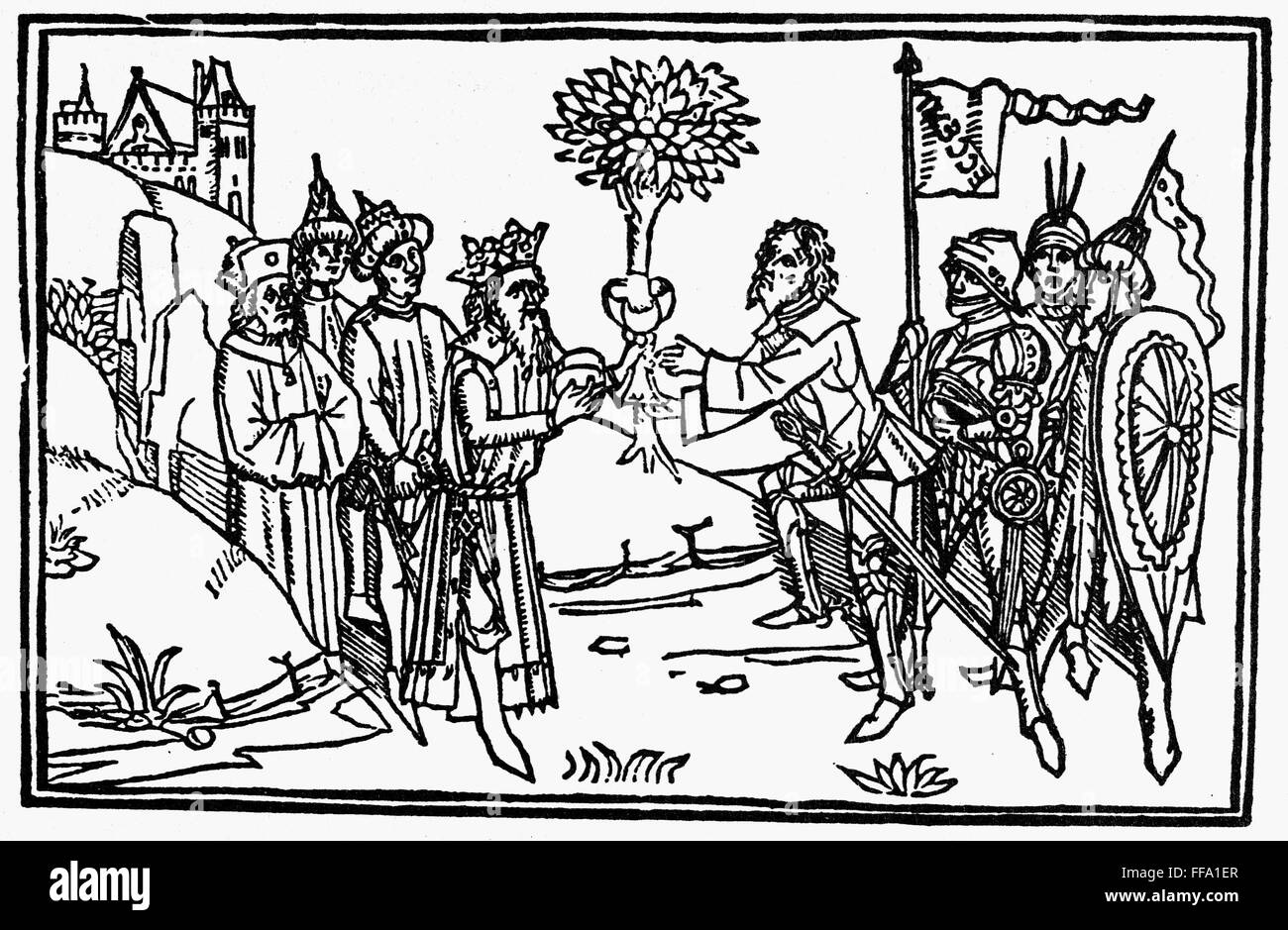 MELCHIZEDEK AND ABRAHAM. /nKing Melchizedek presents Abraham with bread ...