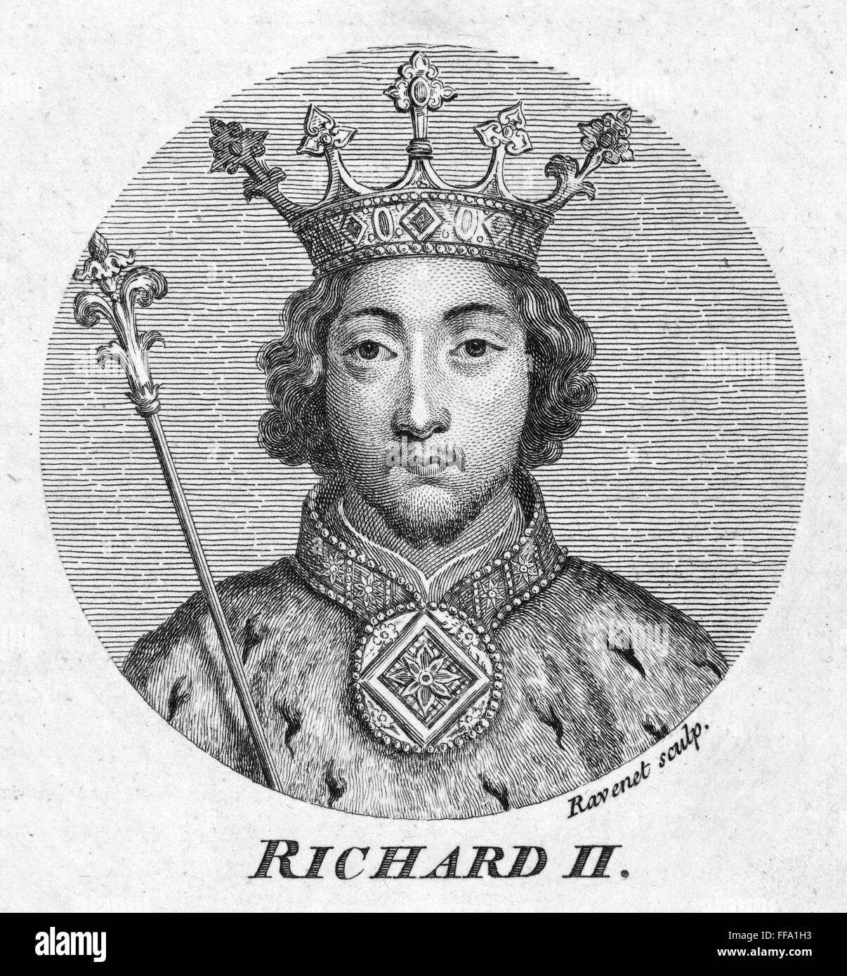 RICHARD II 1367 1400 nKing Of England 1377 99 Engraving English richard-ii-1367-1400-nking-of-england-1377-99-engraving-english