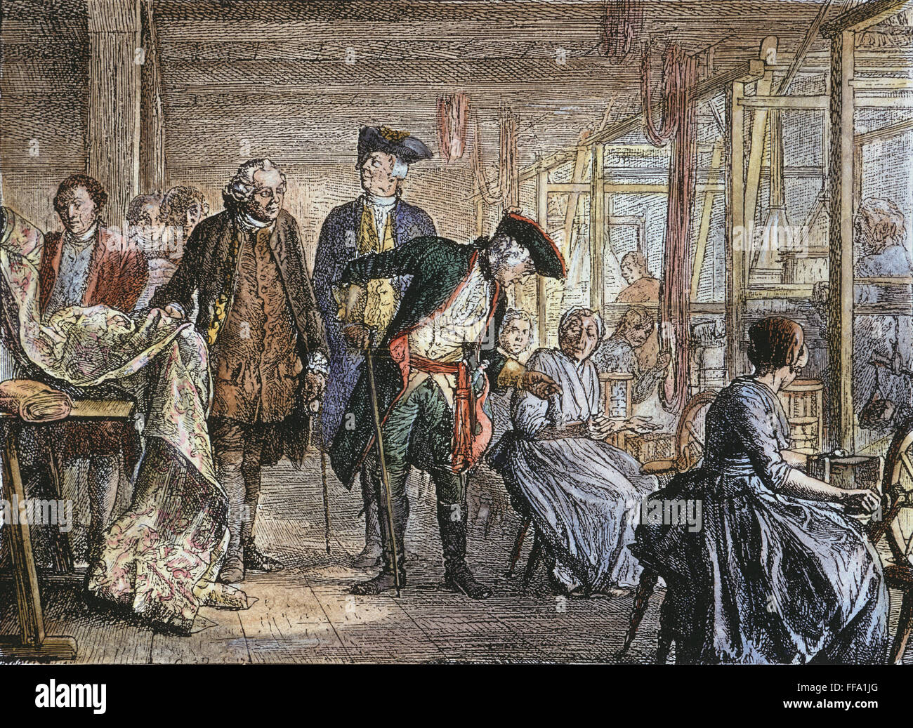 GERMANY: TEXTILE FACTORY. /nKing Frederick II of Prussia (1712-1786 ...