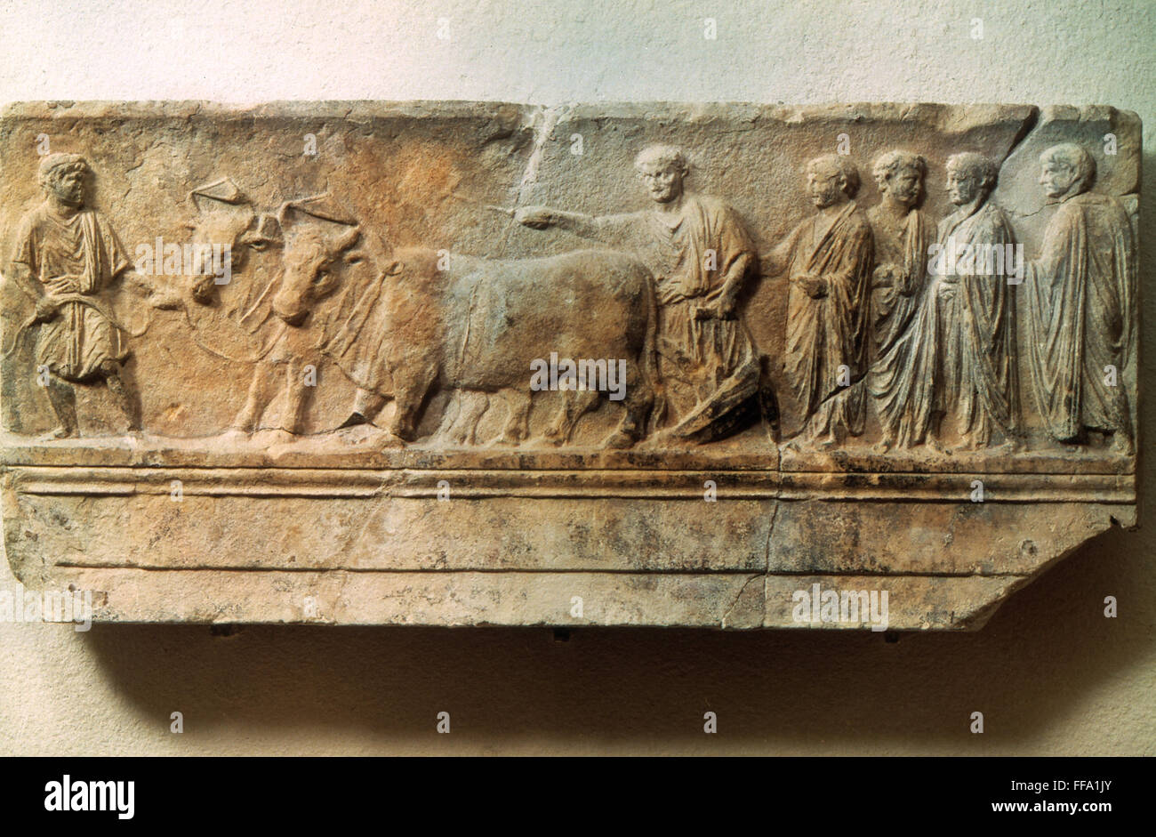 ROMAN FRIEZE: CEREMONY. /nThe sacred ceremony of founding a Roman town ...