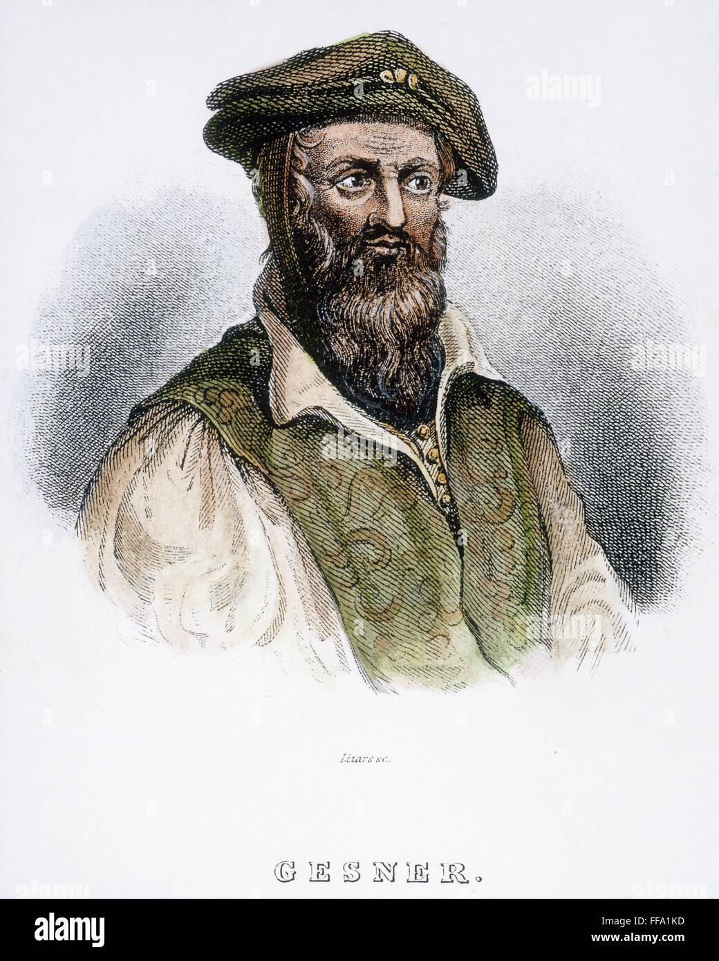 KONRAD VON GESNER /n(1516-1565). Swiss naturalist. Steel engraving ...