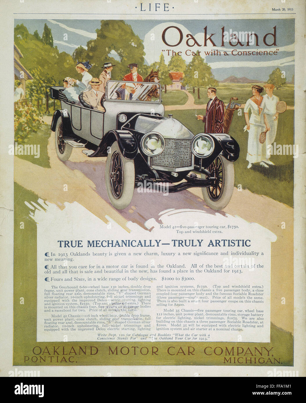 AUTOMOBILE AD, 1913. /nOakland automobile advertisement from an ...